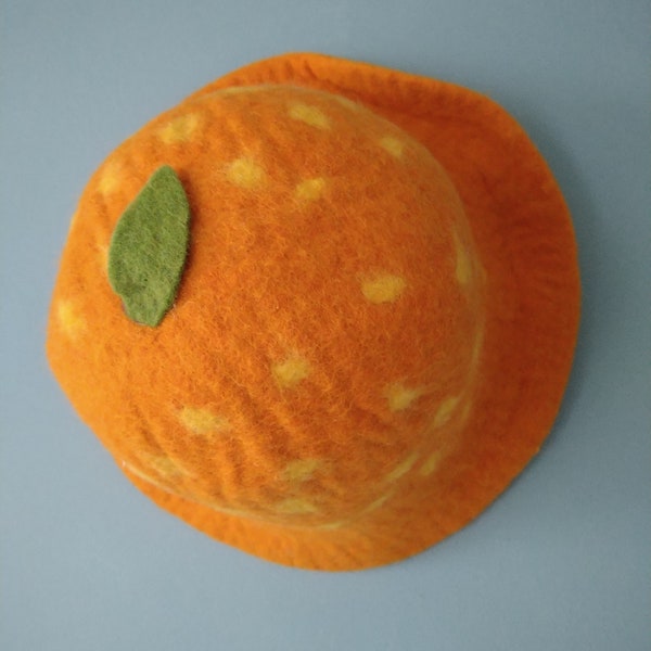 Orange Felt Hat - Etsy