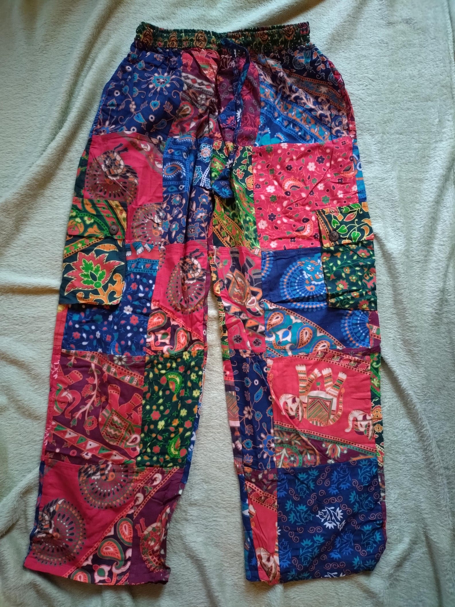 Patterned Patchwork Cotton Cargo Pant - Etsy