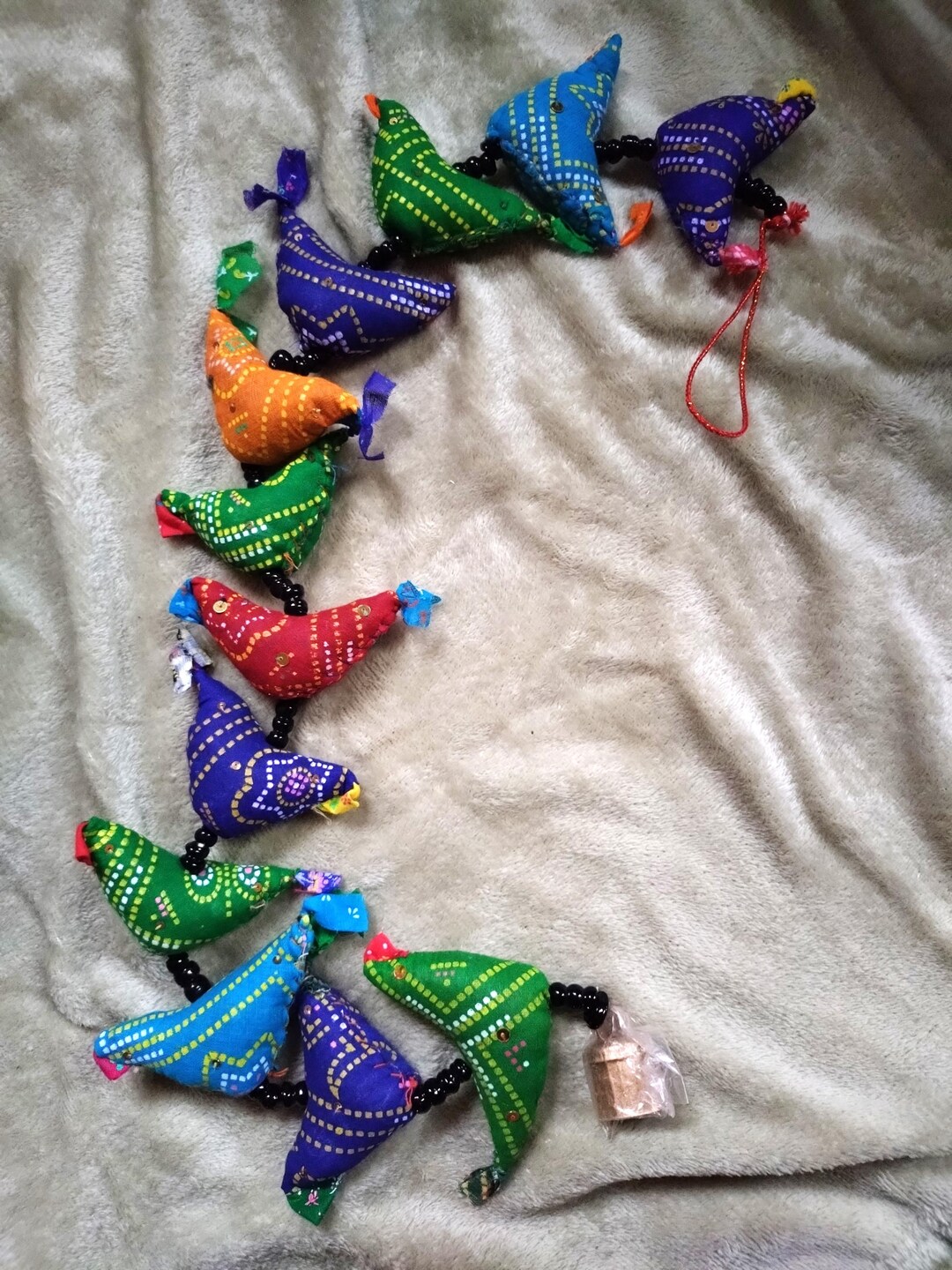 Fair Trade Hanging Fabric Bird String - Etsy