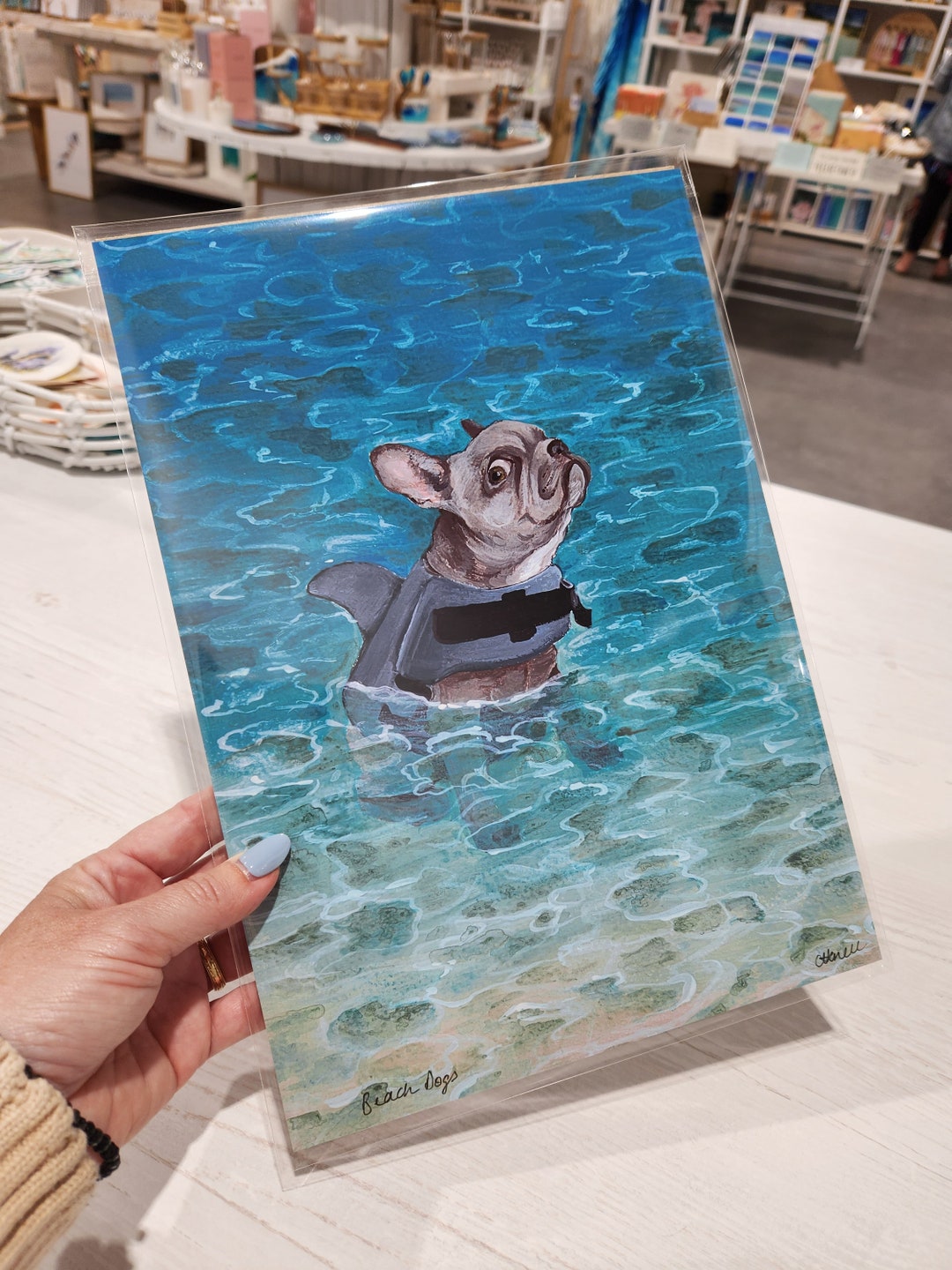 Impression Frenchie de plage - Etsy France