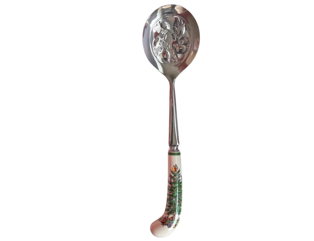 SPODE CHRISTMAS TREE Vegetable Spoon in Box Style 35CTR008 10 1/8" X25 ...