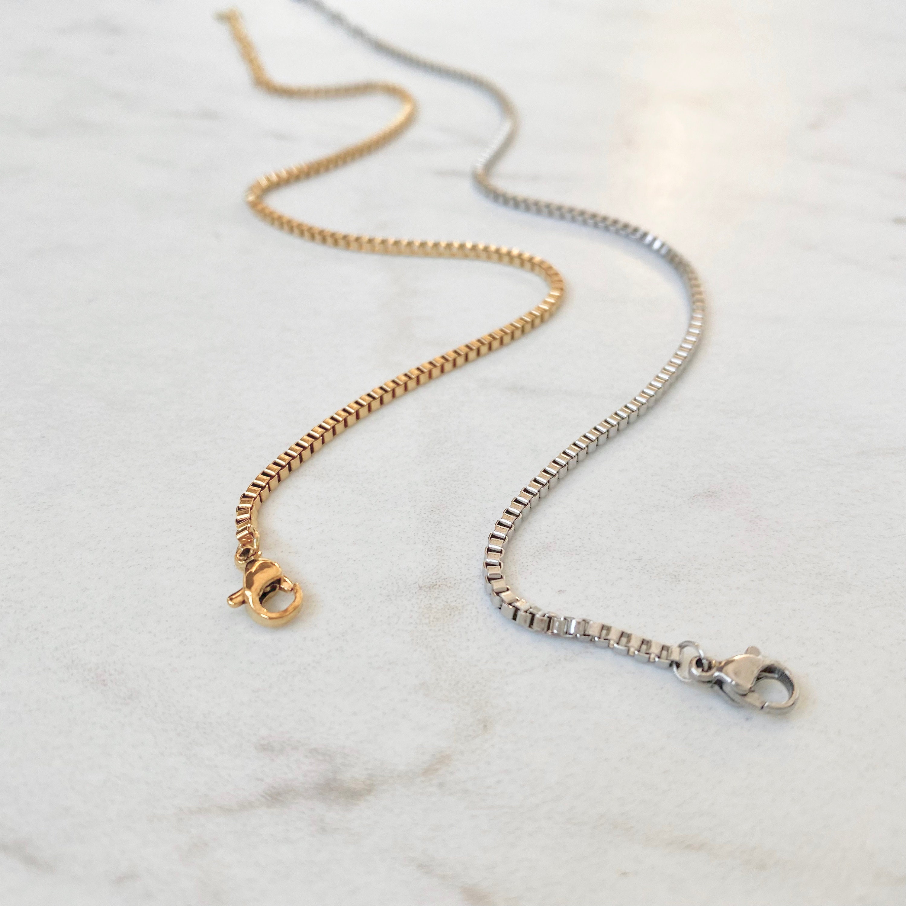 Box Chain Anklet Stainless Steel Ankle Bracelet Gold and | Etsy