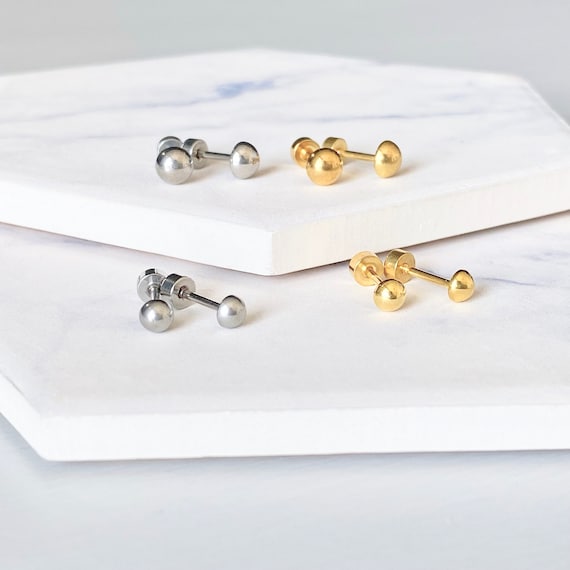 Stainless steel stud earrings screw back store