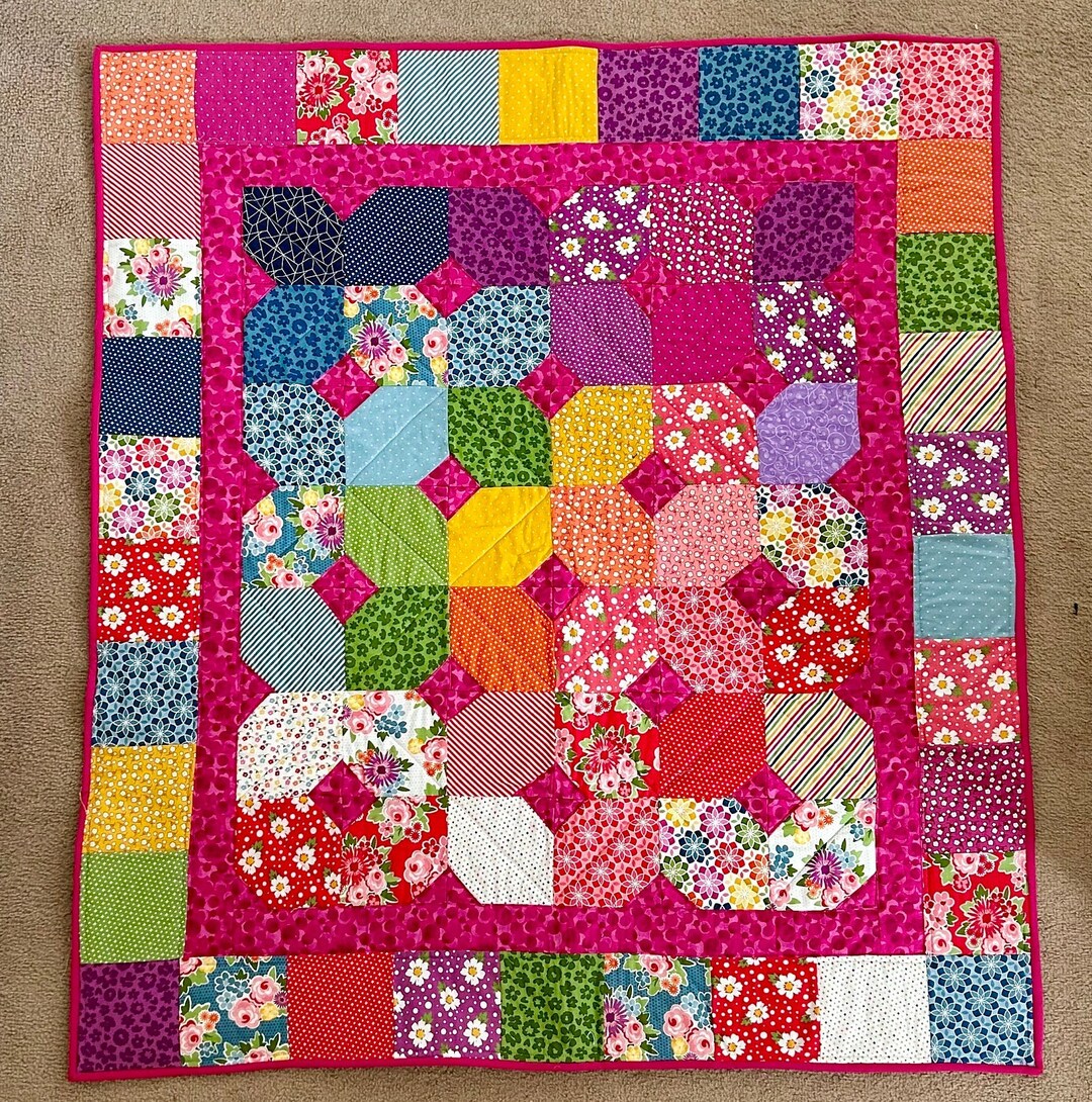 Bright Colourful Rainbow Patchwork Lap Quilt With Dimple Plush Fleece ...