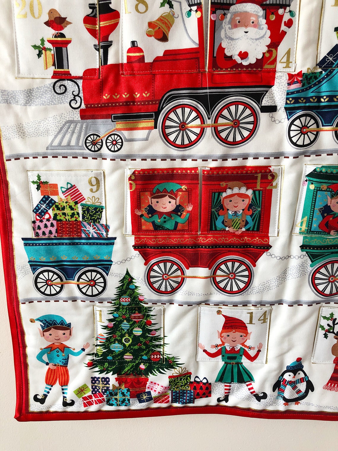 Kids Train Advent Calendar Made From Panel With 24 Pockets - Etsy