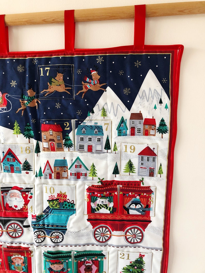 Kids Train Advent Calendar Made From Panel With 24 Pockets - Etsy
