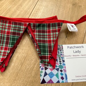 Tartan Christmas Bunting Decoration, Red and Green, Midi Size - Etsy