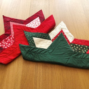 Red Gold Quilted Stars Table Toppers. Scandi Red and White - Etsy