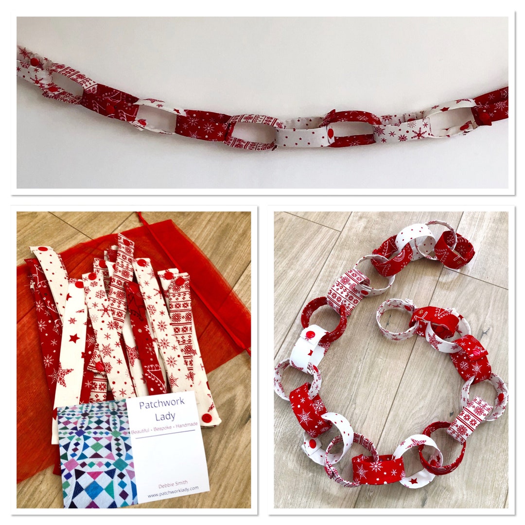 Scandi Fabric 'paper' Chains Christmas Decoration for - Etsy UK
