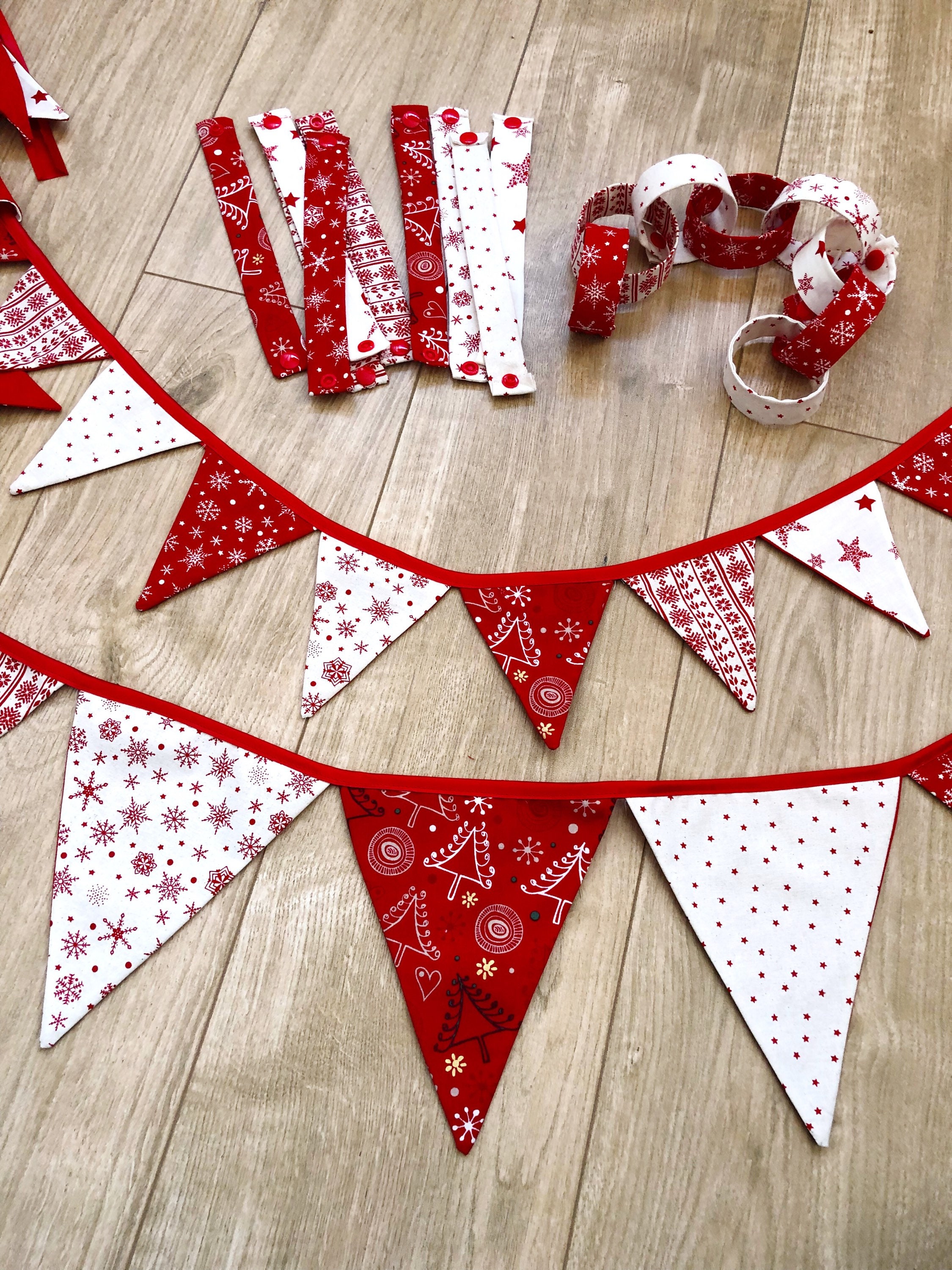 Scandi Fabric 'paper' Chains Christmas Decoration for - Etsy UK