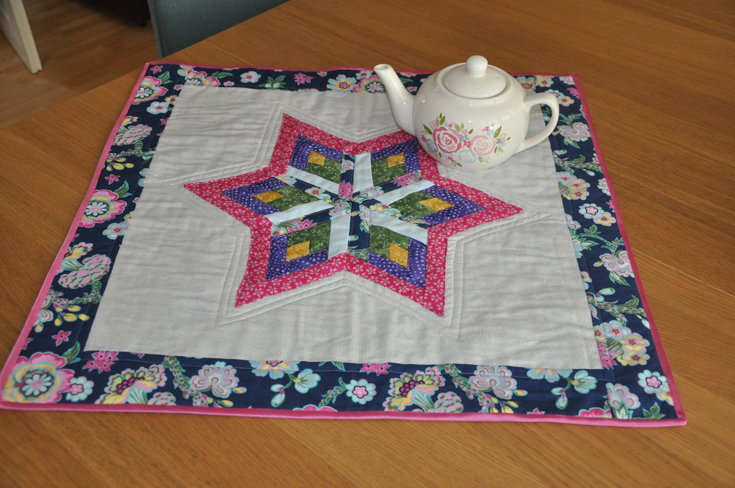 Patchwork Square Quilted Table Topper Mat With Star. - Etsy