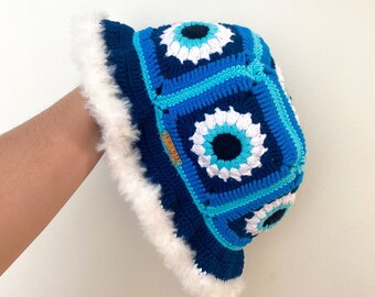 Crochet Eye Bucket Hat - Etsy