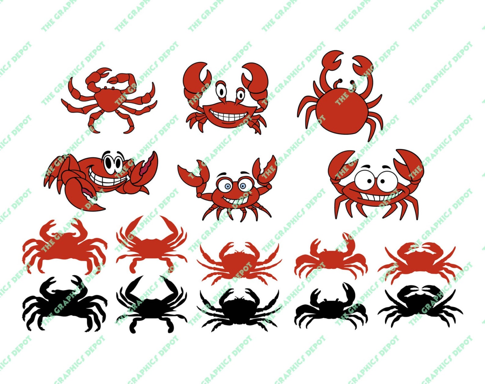 Crab Svg Dxf Studio3 Pdf Eps Ai Files Crabs Seafood - Etsy New Zealand