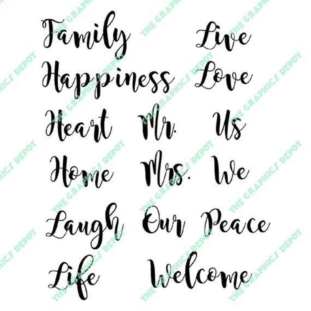 Common Words Fancy Font Cut File SVG File DXF File EPS - Etsy