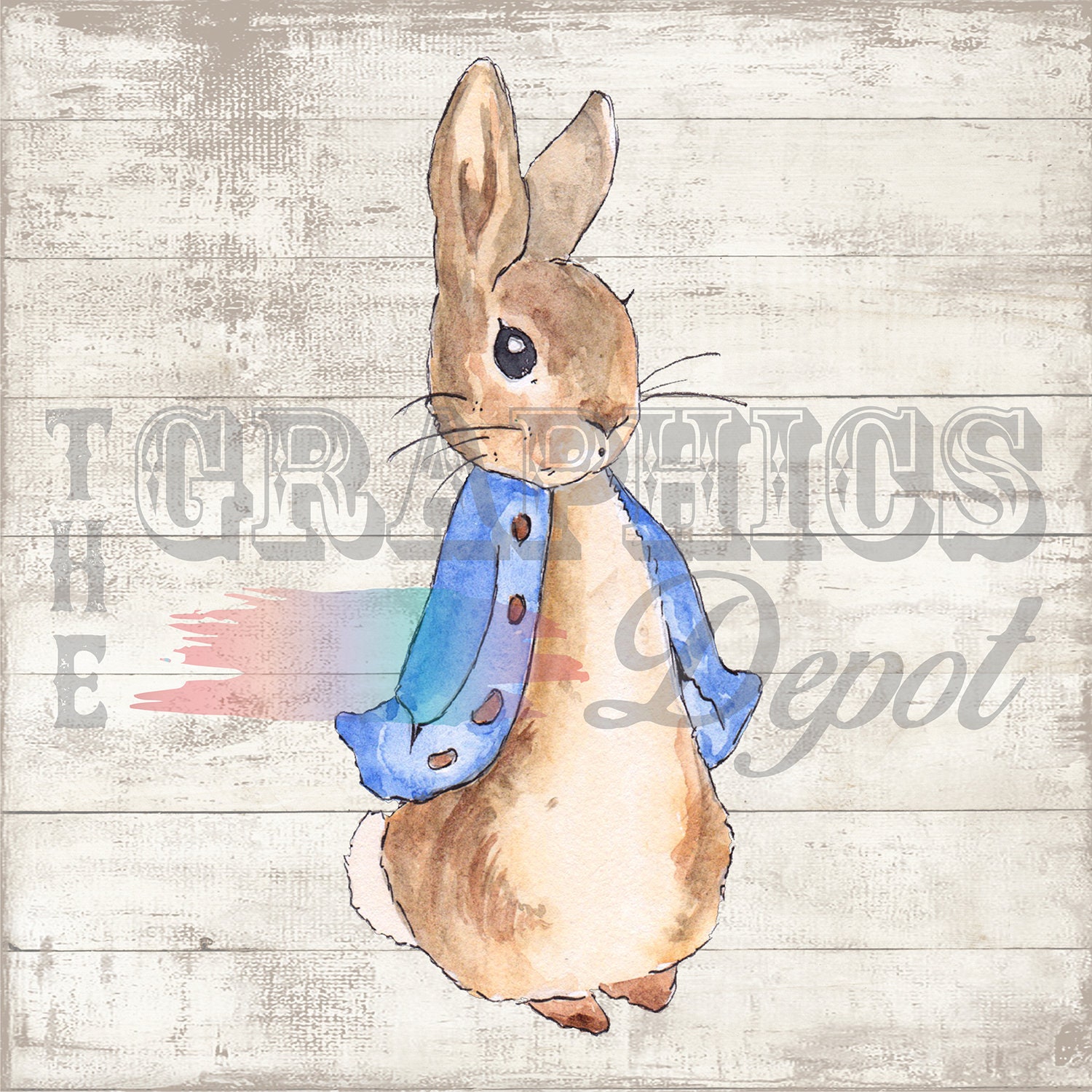 Peter Rabbit Large 12 tall 300dpi PNG PDF JPG | Etsy