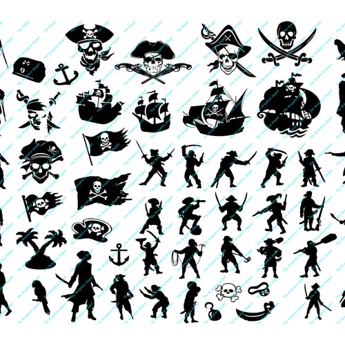 Pirates Svg Silhouette Cut Files Pirate Clipart Downloads - Etsy