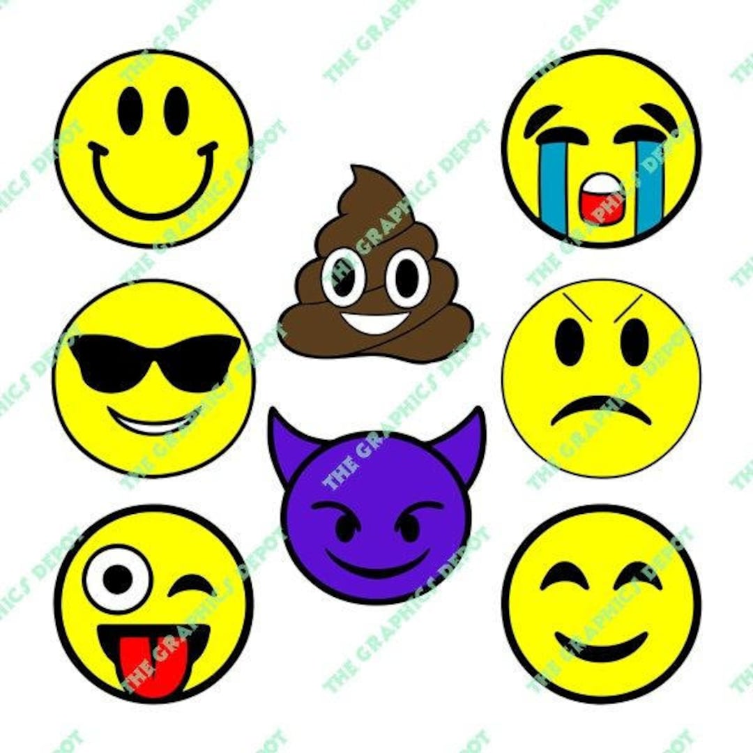 Emoji SVG file DXF file EPS file png file Emoji's - Etsy Portugal