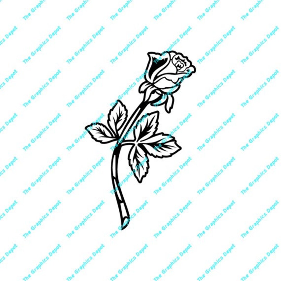 Digital Download Rose Long Stem Rose DXF PDF SVG files - Etsy Portugal