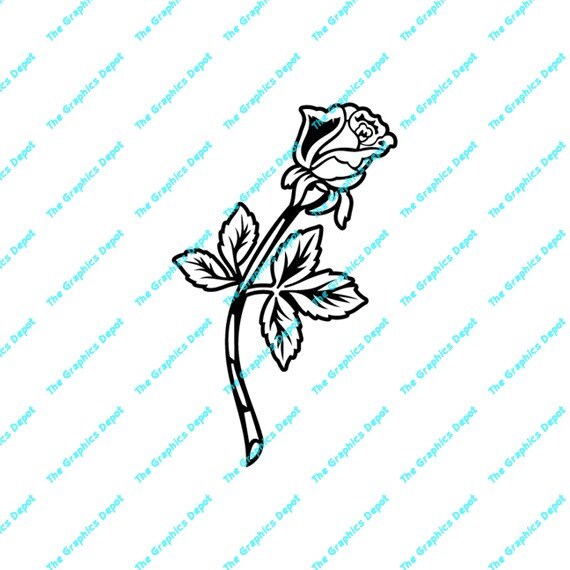 Digital Download Rose Long Stem Rose DXF PDF SVG Files | Etsy