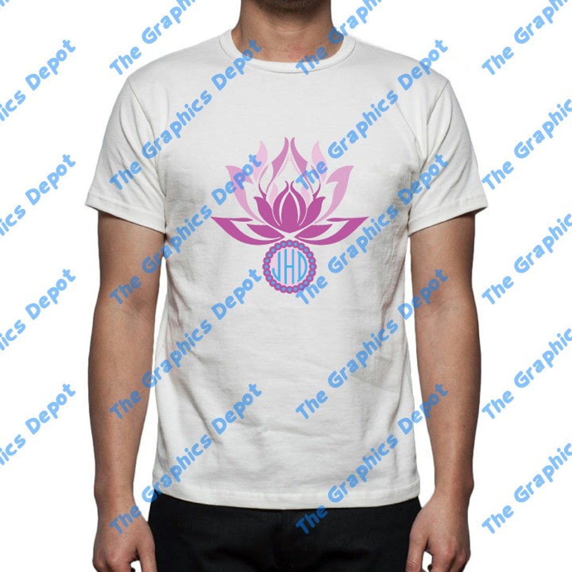 Lotus Flower Monogram Frame Instant Download Svg Dxf | Etsy