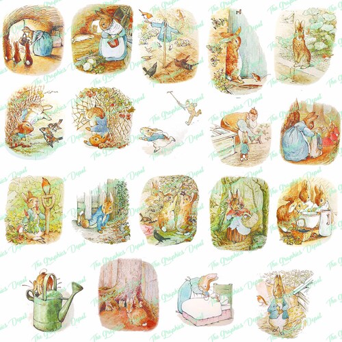 32 Peter Rabbit and Friends Clip Art Transparent PNG Files - Etsy