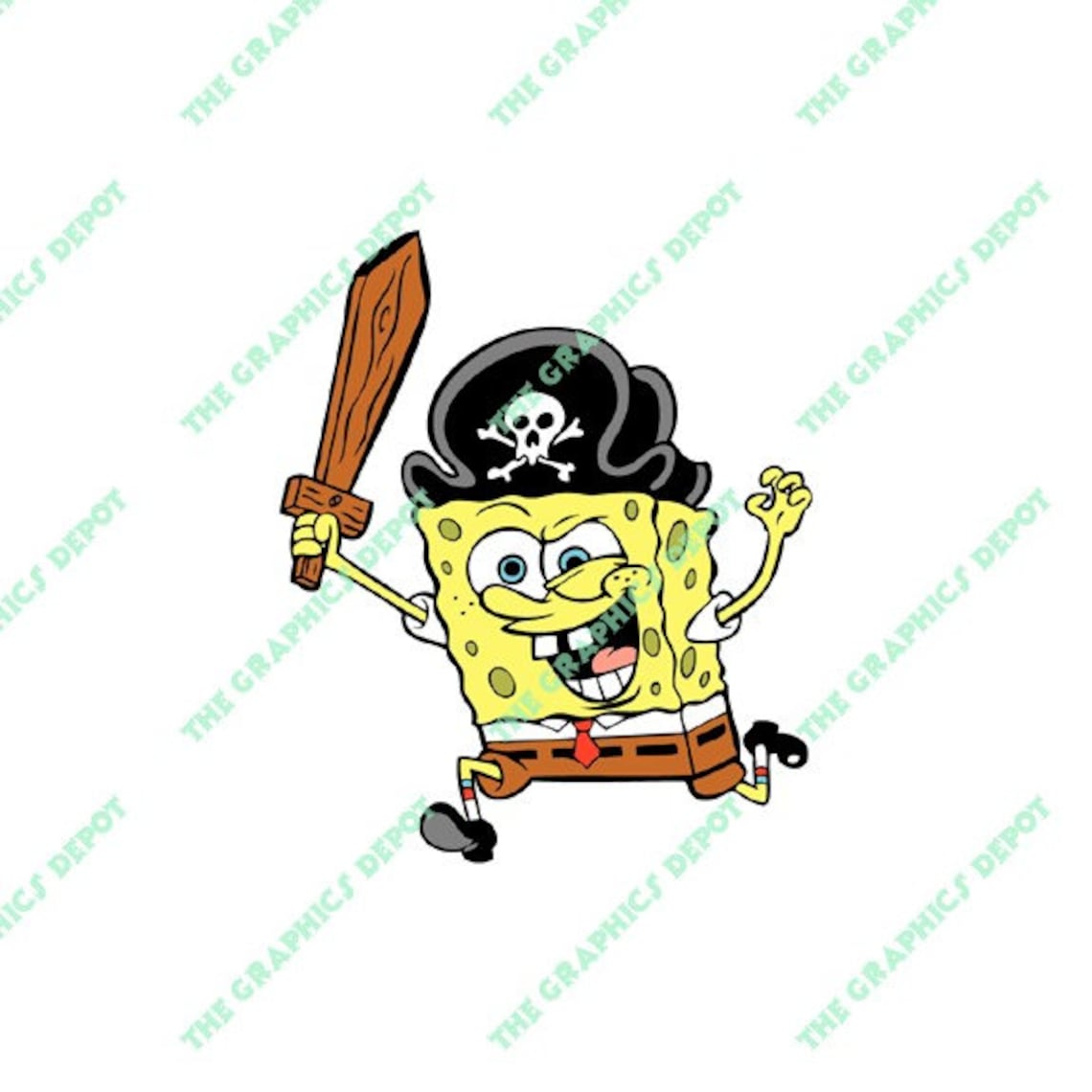 Spongebob Pirate SVG File DXF File EPS File Png File | Etsy
