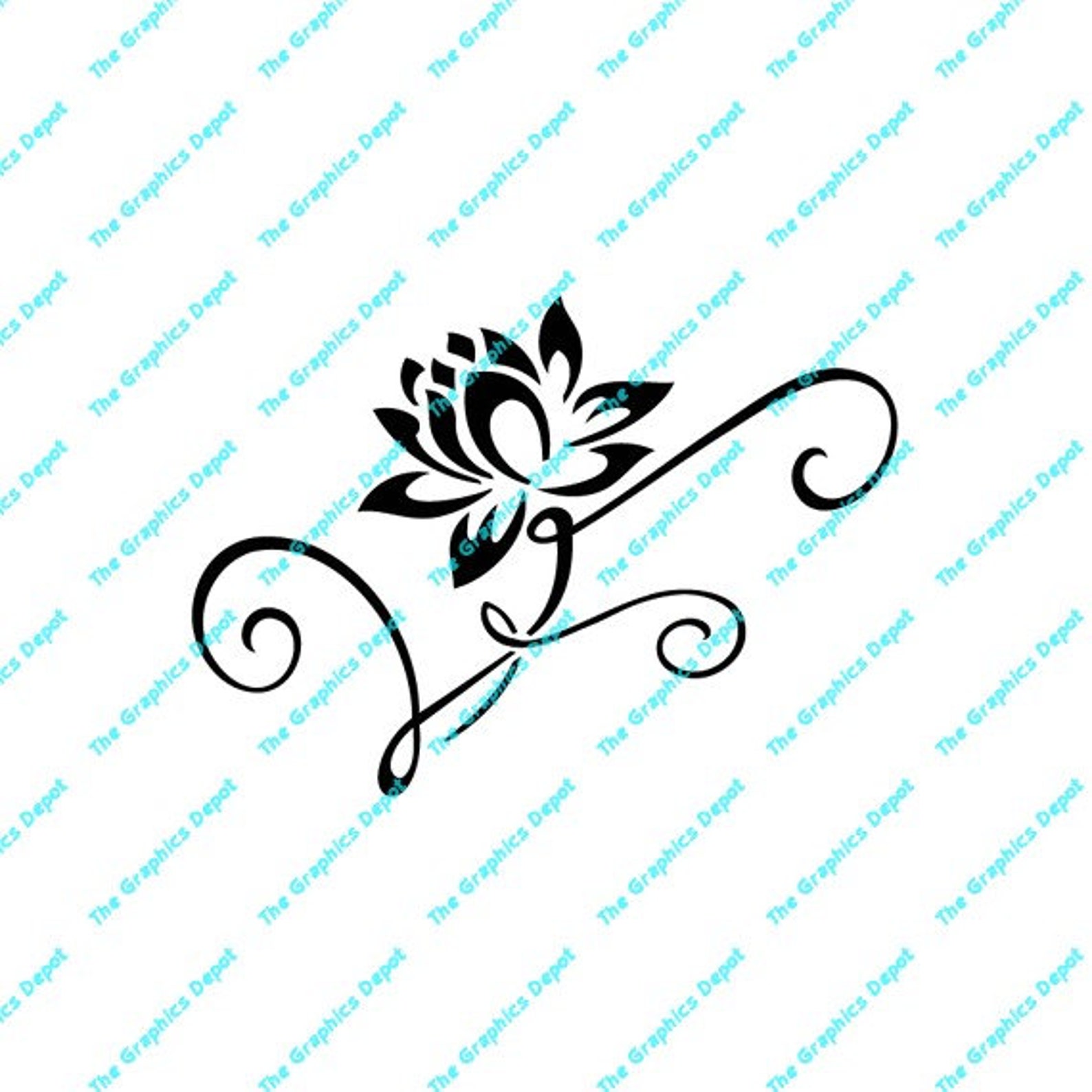 Digital Download Lotus Flower DXF PDF SVG Files - Etsy