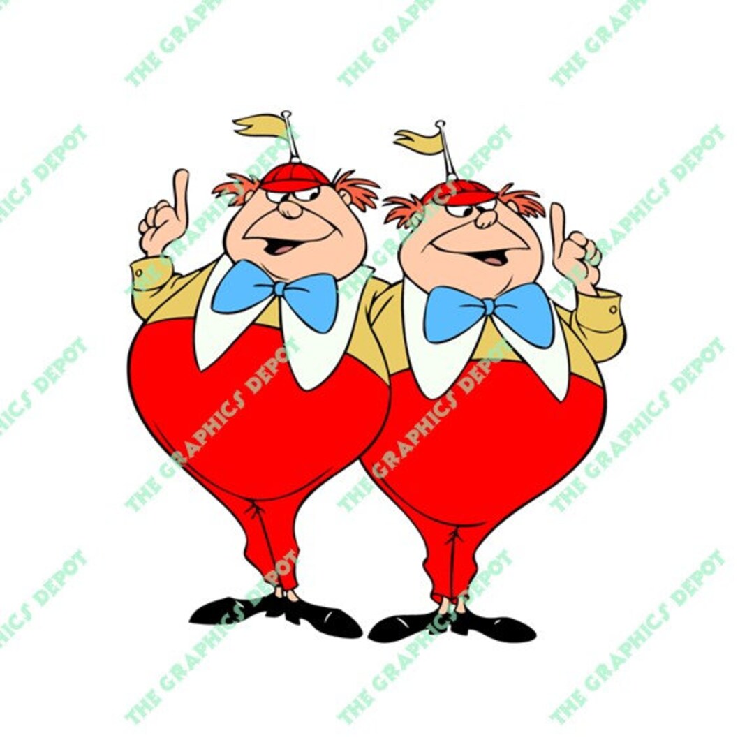 Tweedle Dee & Tweedle Dum Alice in Wonderland SVG File - Etsy New Zealand