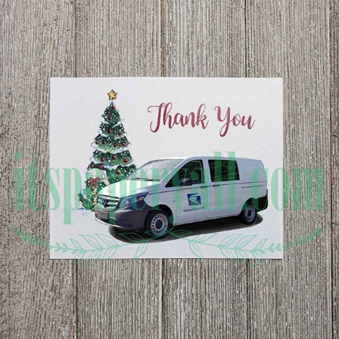 Mailman Christmas Thank You Postcards, Postal Worker, US Mail, Carrier ...