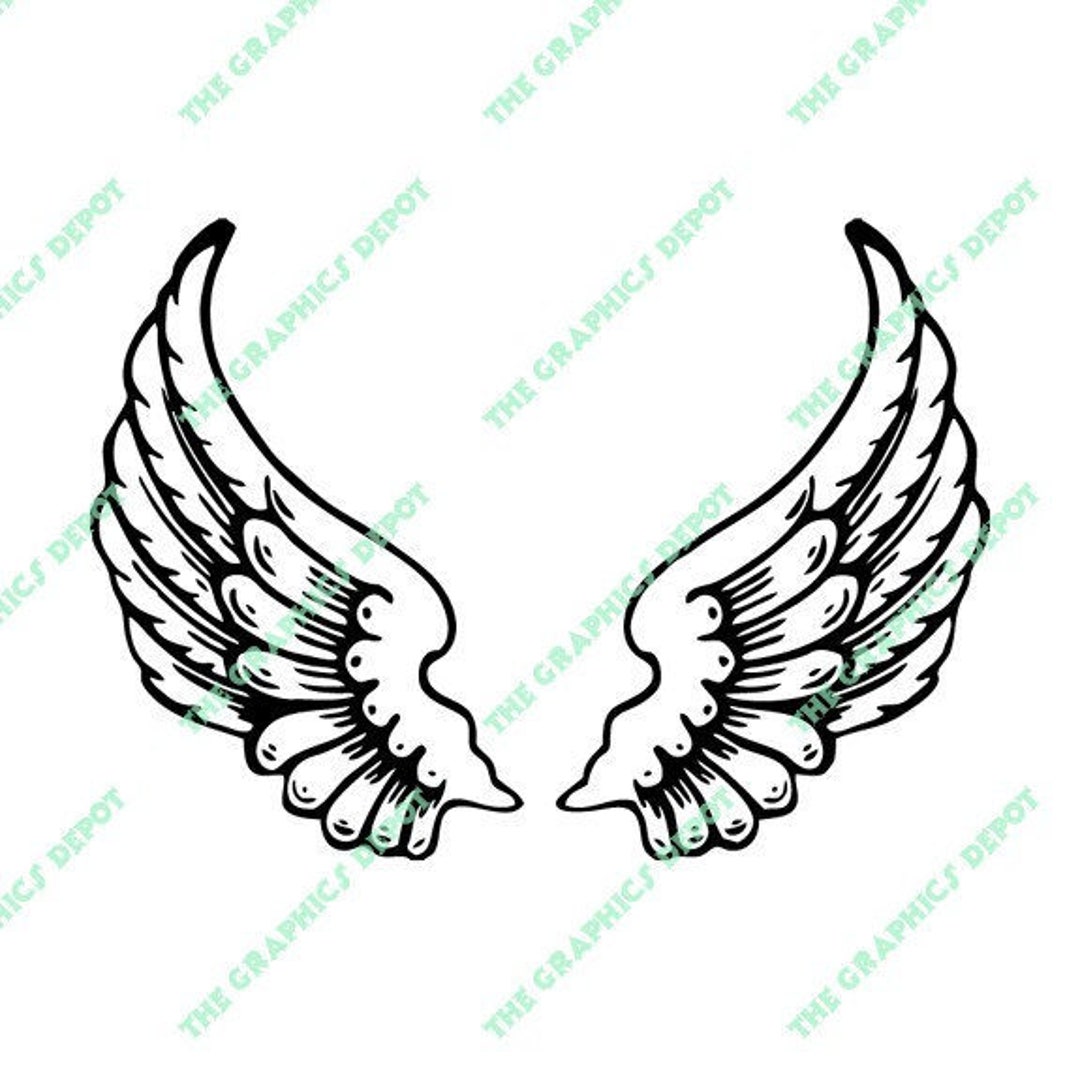 Angel Wings, SVG File, DXF File, EPS File, Png File, Instant Download ...