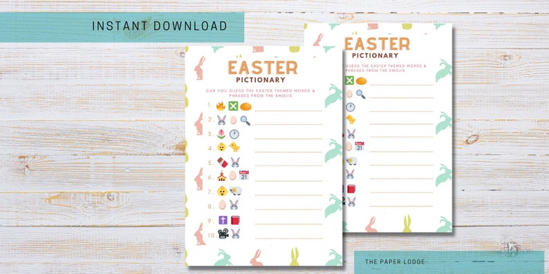 Easter Themed Emoji Pictionary Game Digital Download - Etsy
