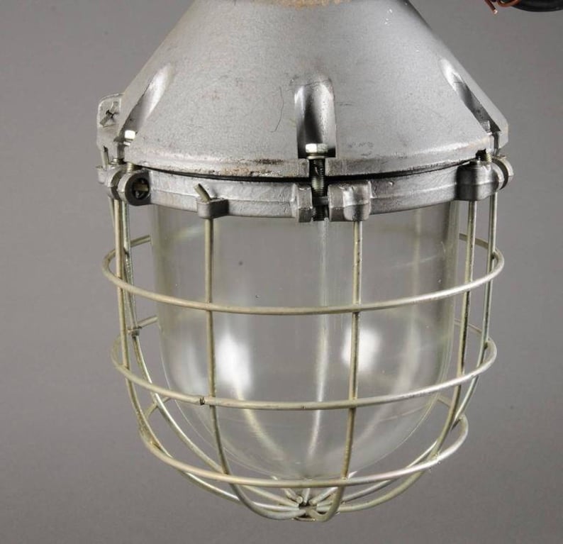 Vintage Large Factory Industrial Lamp - Etsy