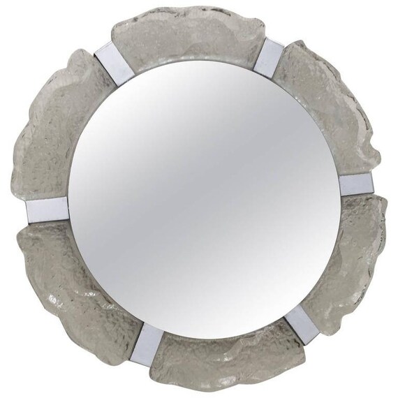 Kalmar Ice Glass Round Mirror - Etsy