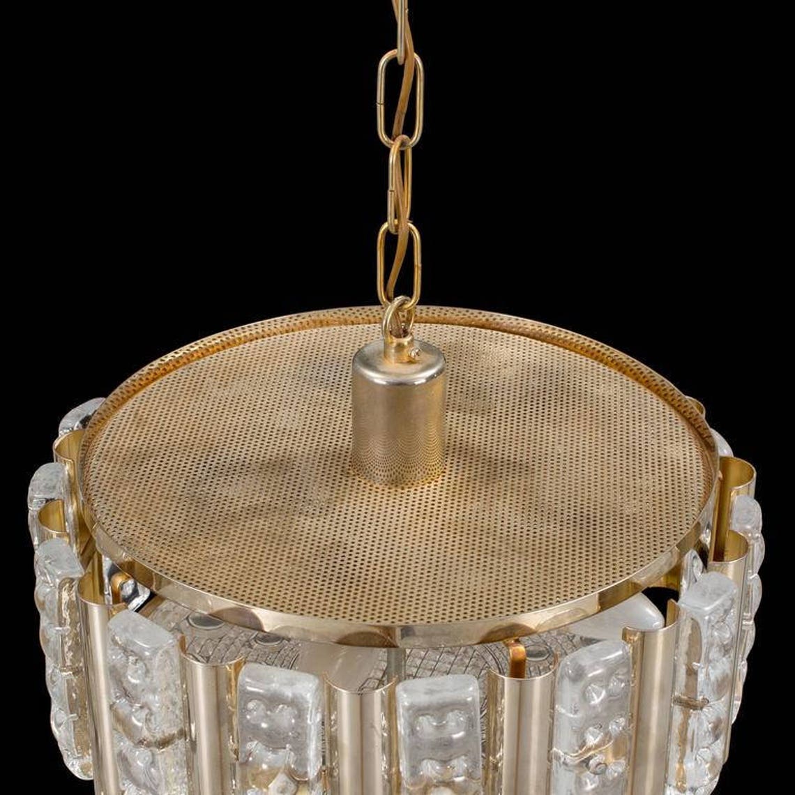 Ceiling Lamp, Glass and Brass Case - Etsy