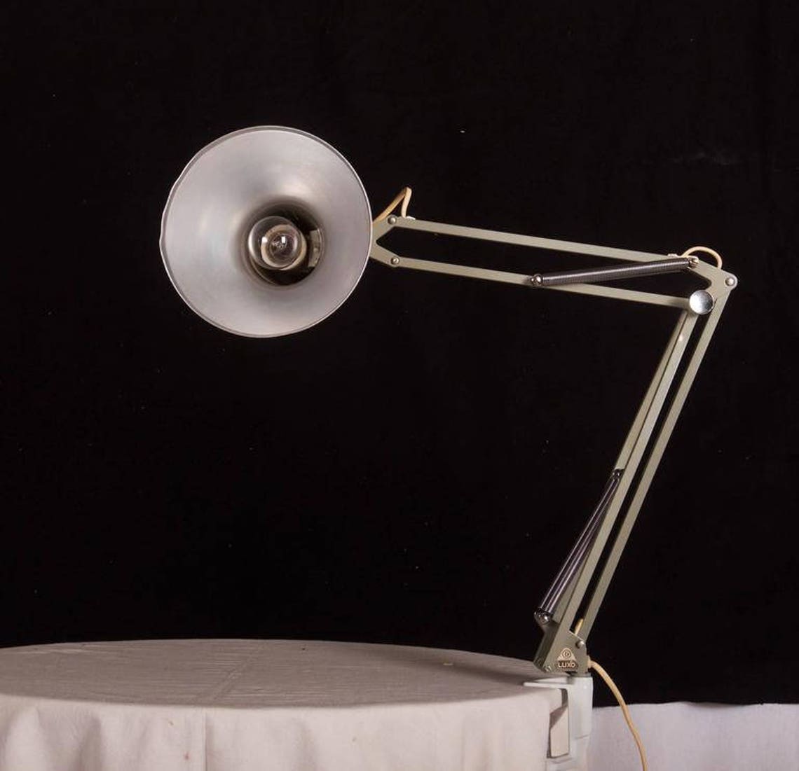 Small Grey Desk, Table Lamp by Luxo - Etsy