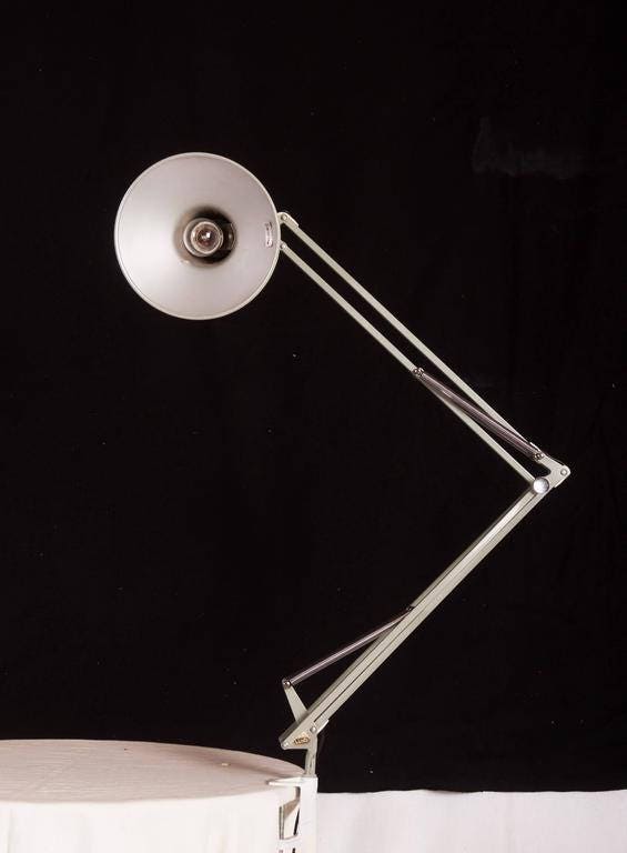 Small Grey Desk, Table Lamp by Luxo - Etsy
