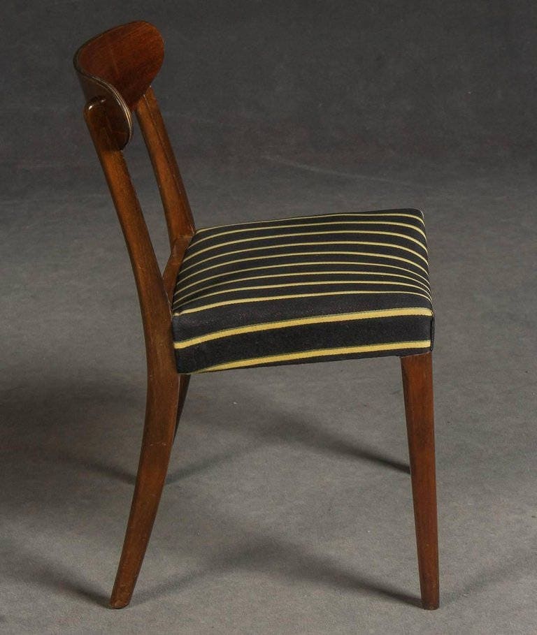 Set of Six Danish Curved Back Dining Chairs - Etsy