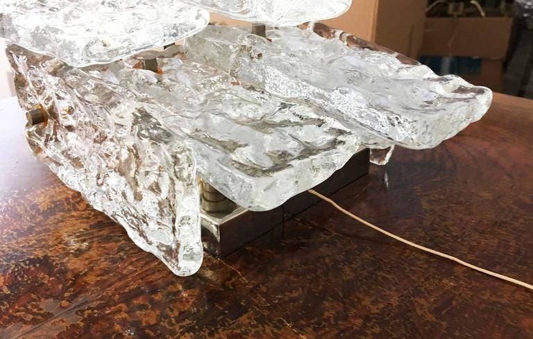 Ice Glass Wall Light, Sconce by Kalmar - Etsy