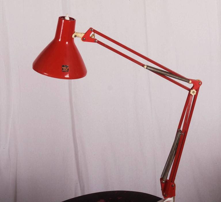 Red Desk, Table Lamp by Luxo - Etsy