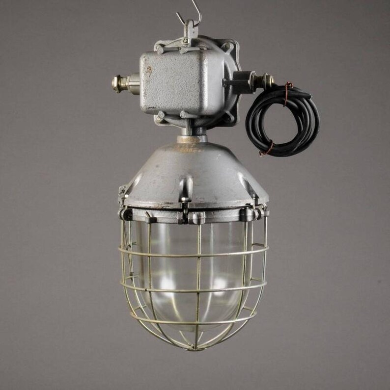 Vintage Large Factory Industrial Lamp - Etsy