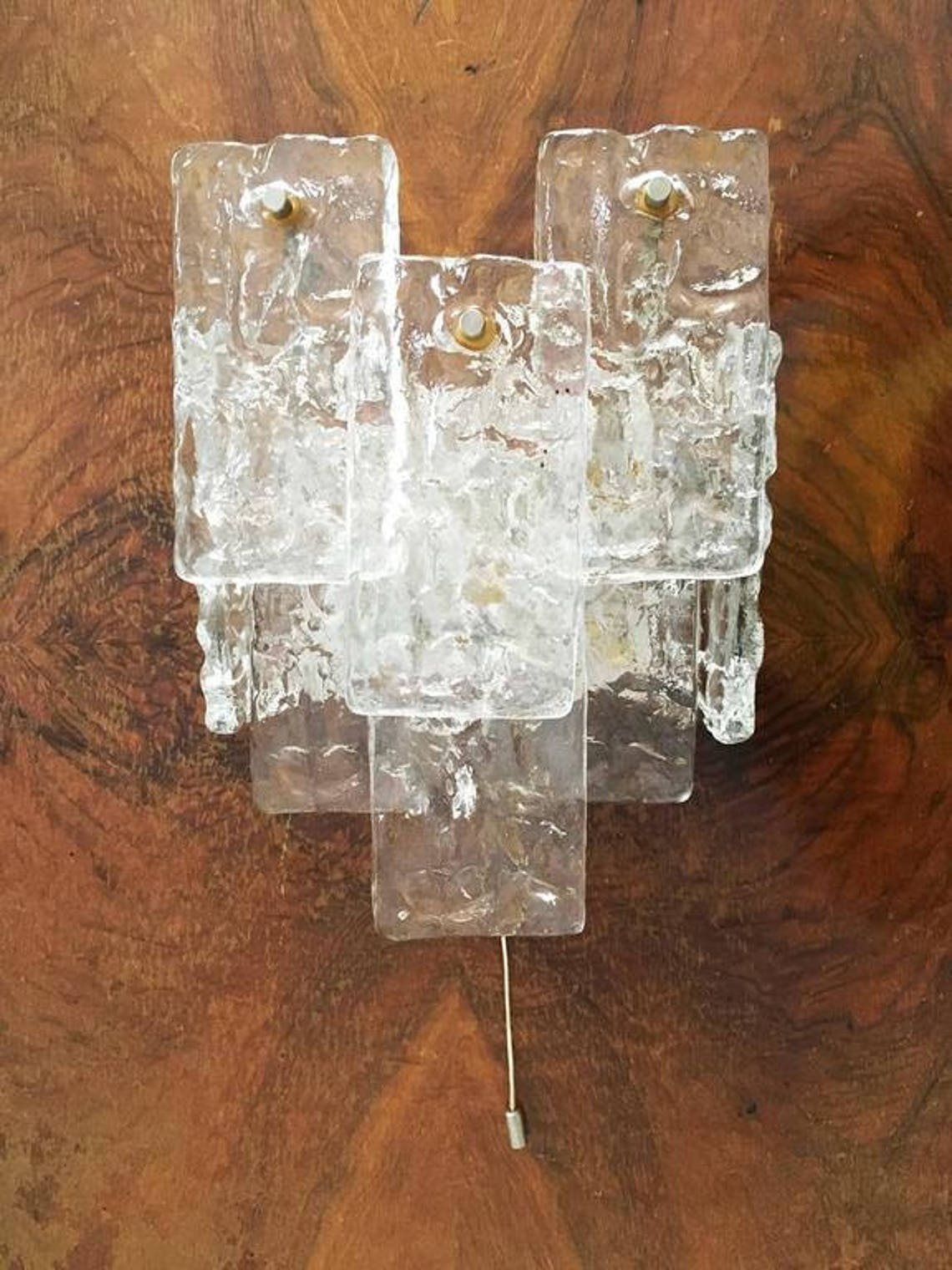 Ice Glass Wall Light Sconce by Kalmar - Etsy