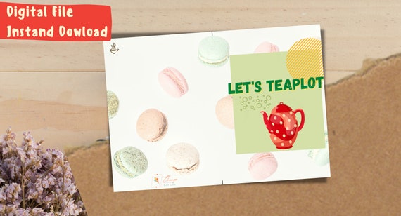 PRINTABLE CARD/ DIGITAL Card/ Tea Card/ Funny Card/ Lets Tea - Etsy
