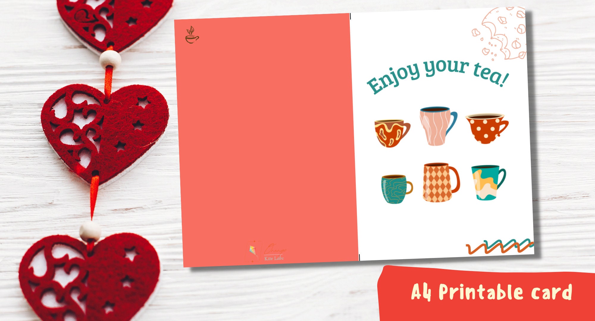 PRINTABLE CARD/ DIGITAL Card/ Tea Card/ Funny Card/ Enjoy Your Tea ...