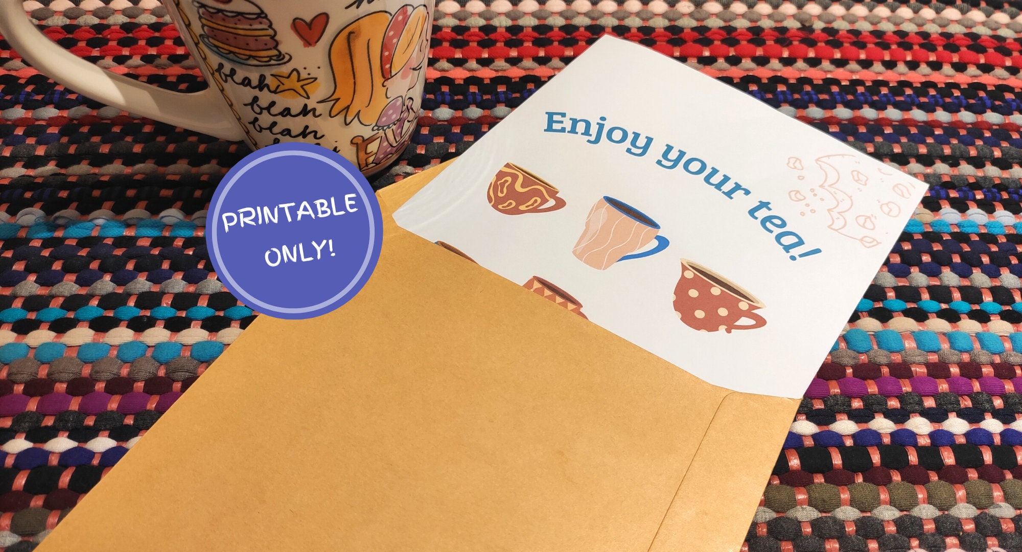 PRINTABLE CARD/ DIGITAL Card/ Tea Card/ Funny Card/ Enjoy Your Tea ...