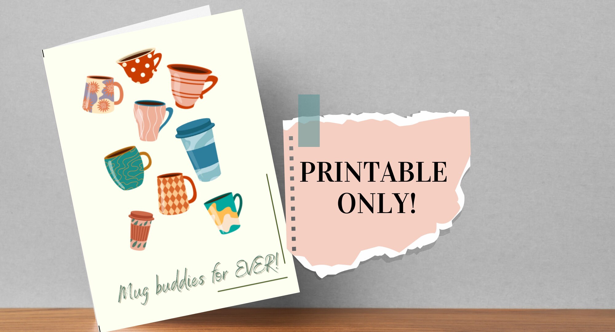 PRINTABLE CARD/ DIGITAL Card/ Coffee Card/ Funny Card/ Mug Buddies ...