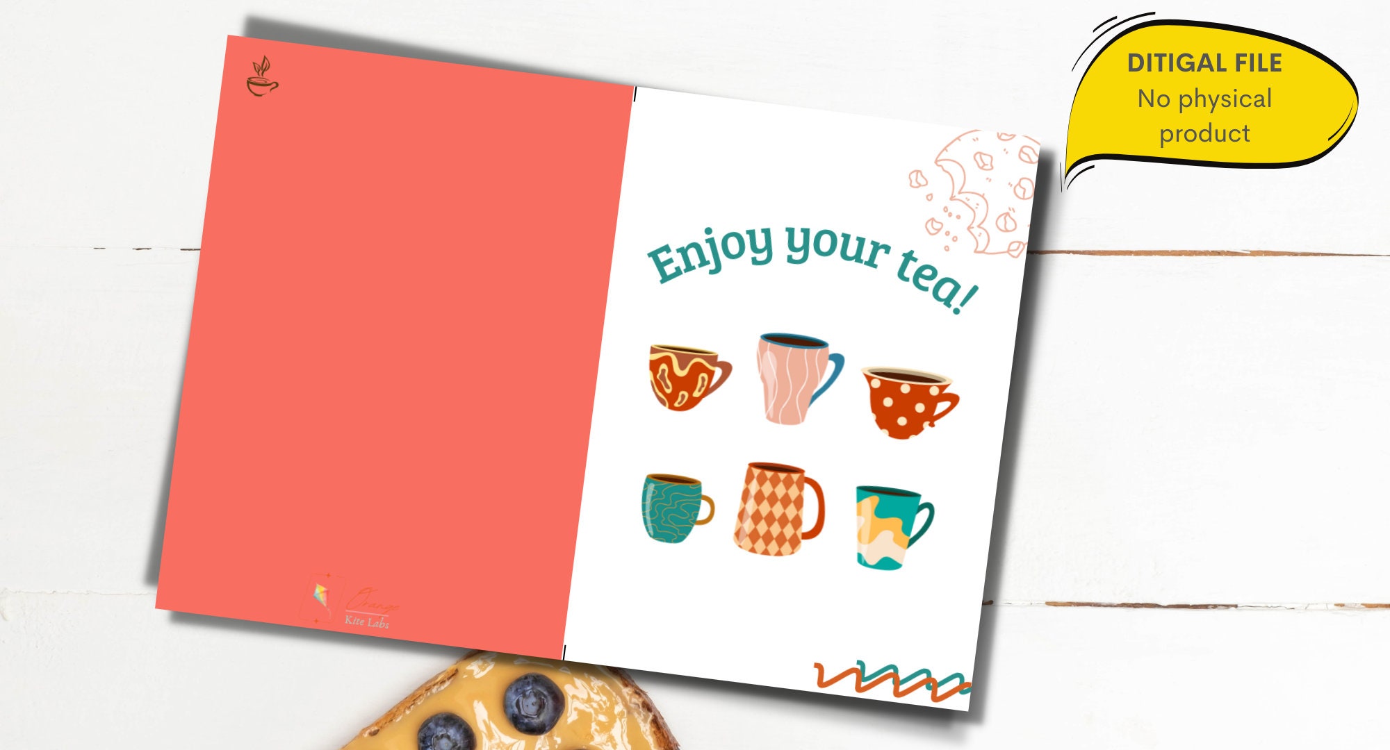 PRINTABLE CARD/ DIGITAL Card/ Tea Card/ Funny Card/ Enjoy Your Tea ...