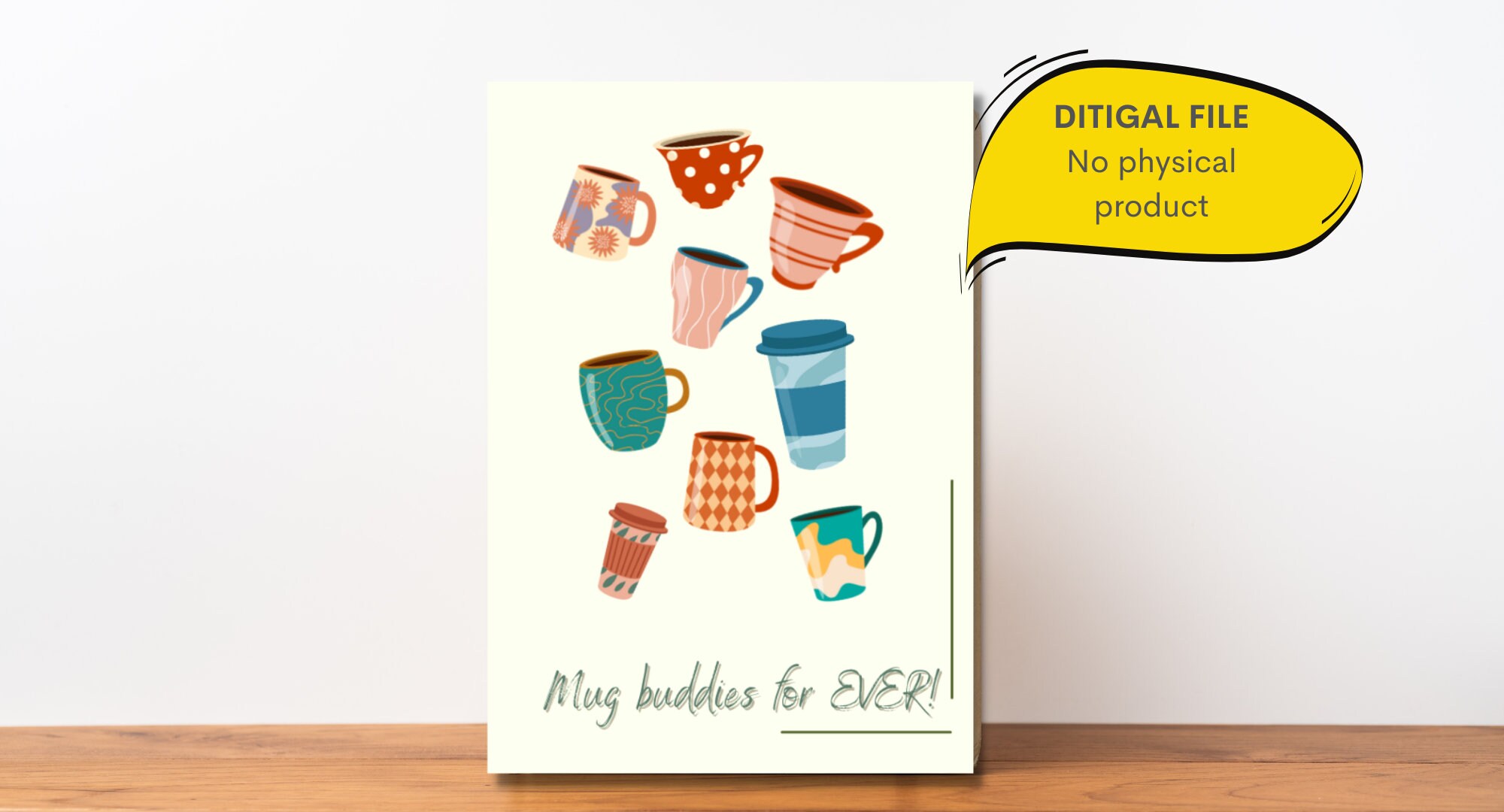 PRINTABLE CARD/ DIGITAL Card/ Coffee Card/ Funny Card/ Mug Buddies ...
