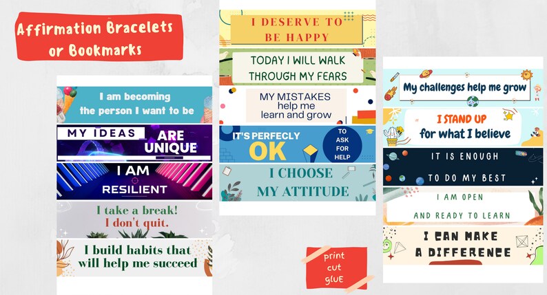 Kids Printable Bookmarks/ Affirmations for Kids/ Printable AFFIRMATION ...