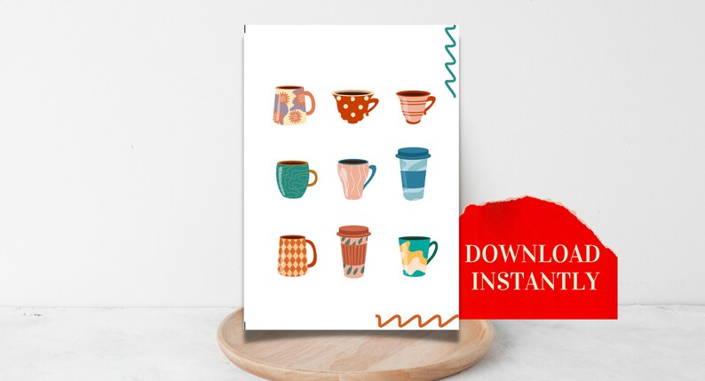 PRINTABLE CARD/ /coffee Mugs/ DIGITAL Card/ Tea Mug/ / Funny - Etsy