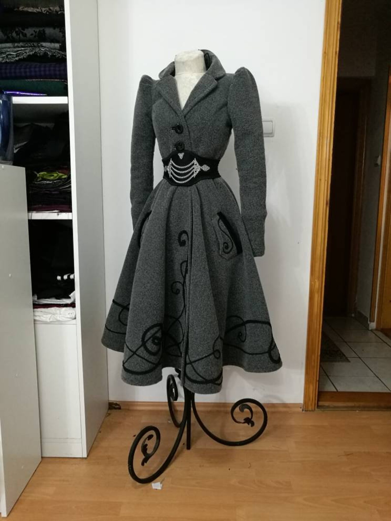 Victorian Era Inspired Wool Coat With Embroidery - Etsy